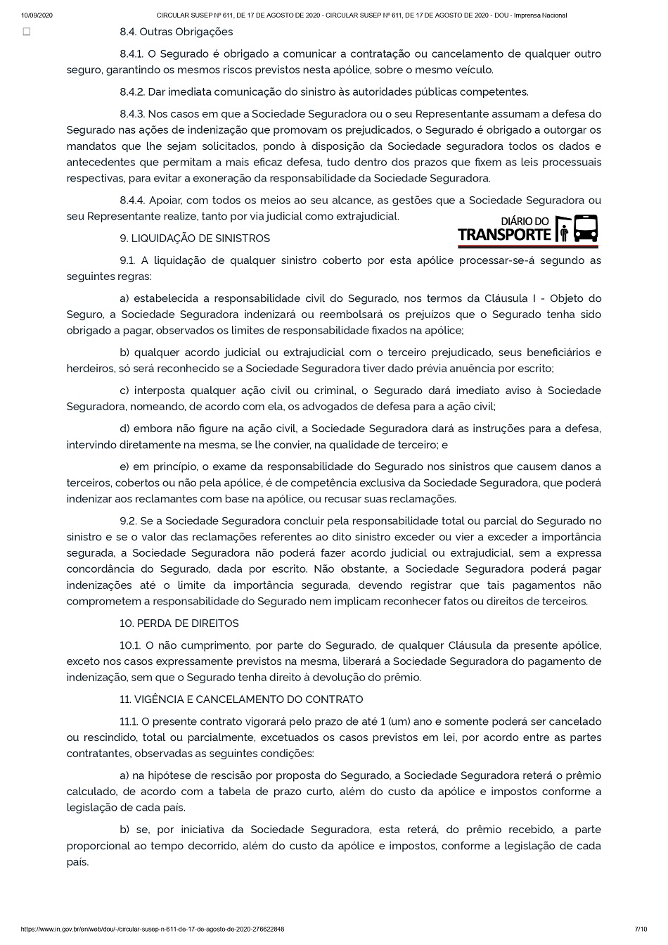 CIRCULAR SUSEP Nº 611, DE 17 DE AGOSTO DE 2020 – CIRCULAR SUSEP Nº 611 ...