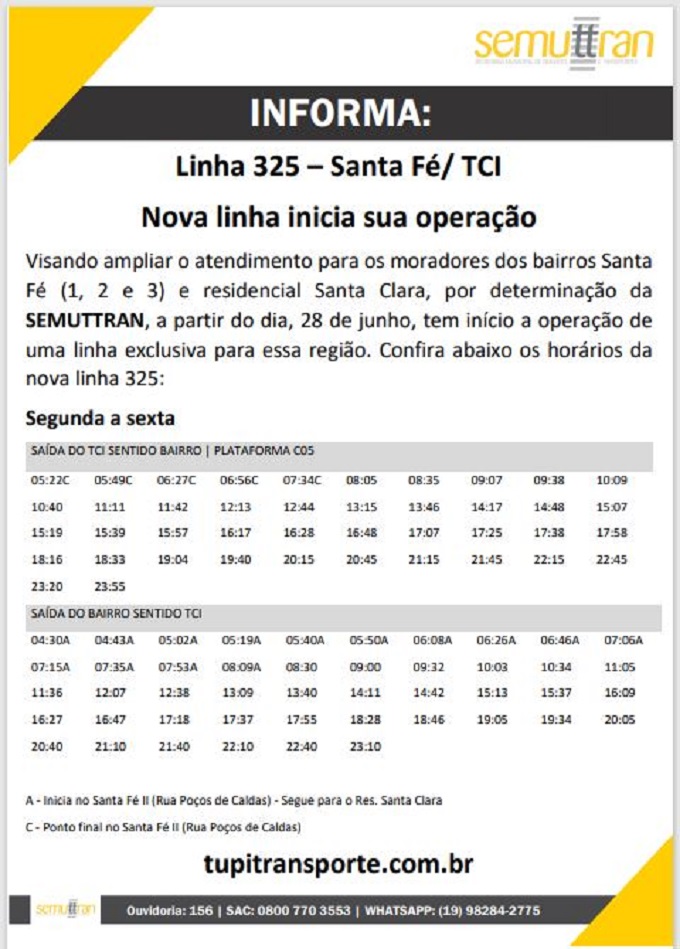 Linha de onibus Santa Fe
